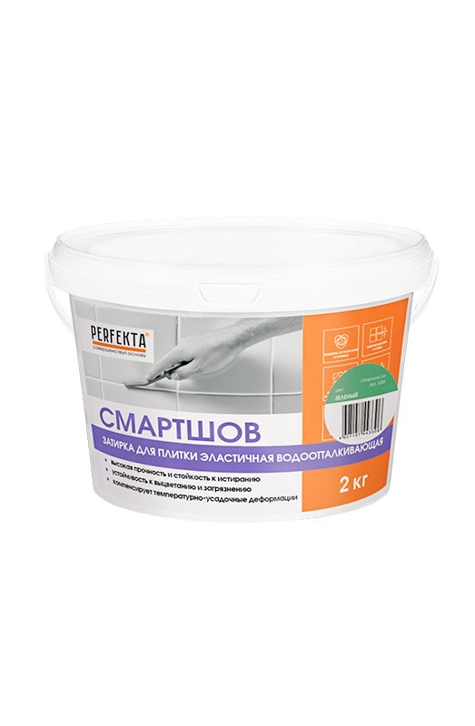 Затирка эластичная водоотталкивающая Perfekta Смартшов зеленый, 2 кг ...