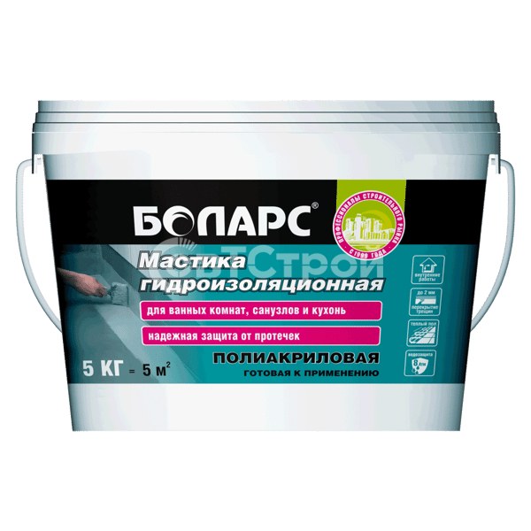 Мастика гидроизоляционная Боларс полиакриловая 2,5 кг купить в Москве ...